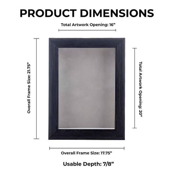 16x20 Shadow Box Frame Barnwood Black Wood | 1" Usable Display Depth | Includes a Light Grey ...
